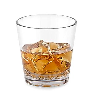 Puraform Clear Tritan Old Fashioned Cocktail, Whiskey, Rocks Glass12oz Drinkware | Set of 4 | Unbreakable, Shatterproof, Dishwasher Safe, Kid Proof