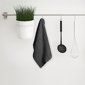 Infinitee Xclusives Kitchen Towels – Pack of 6, 100% Cotton 15x25 Inches Absorbent Dish Towels - 425 GSM Tea Towel, Terry Kitchen Dishcloth Towels + White Washcloths Set – Pack of 12