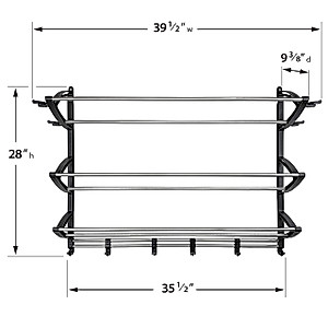 Lynk® Sports Rack Garage Organizer - Sports Equipment Storage Wall Mount - Black