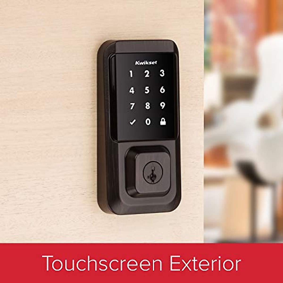 Kwikset Halo Wi-Fi Smart Door Lock, Keyless Entry Electronic Touchscreen Deadbolt With SmartKey Security, No Hub Required App Remote Control, Venetian Bronze