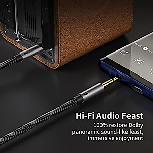 Ruaeoda Aux Cord 3 ft, 3.5mm Audio Cable Male to Male Stereo Hi-Fi Sound Nylon Braided aux to aux 1/8 Cable for Headphones Car Home Stereos Speakers Tablets