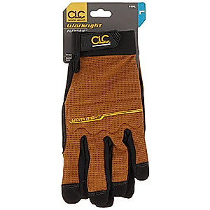 Custom Leathercraft124L Workright Flex Grip Work Gloves, Shrink Resistant, Improved Dexterity, Tough, Stretchable, Excellent Grip , Assorted