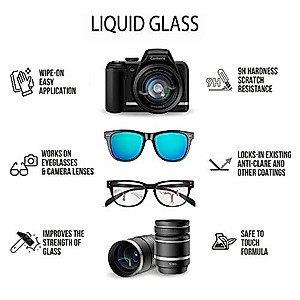 Liquid Glass Lens Protector Scratch Resistant Coating for All Camera Lenses Smartphone Cameras Eyeglasses and Sunglasses - Universal