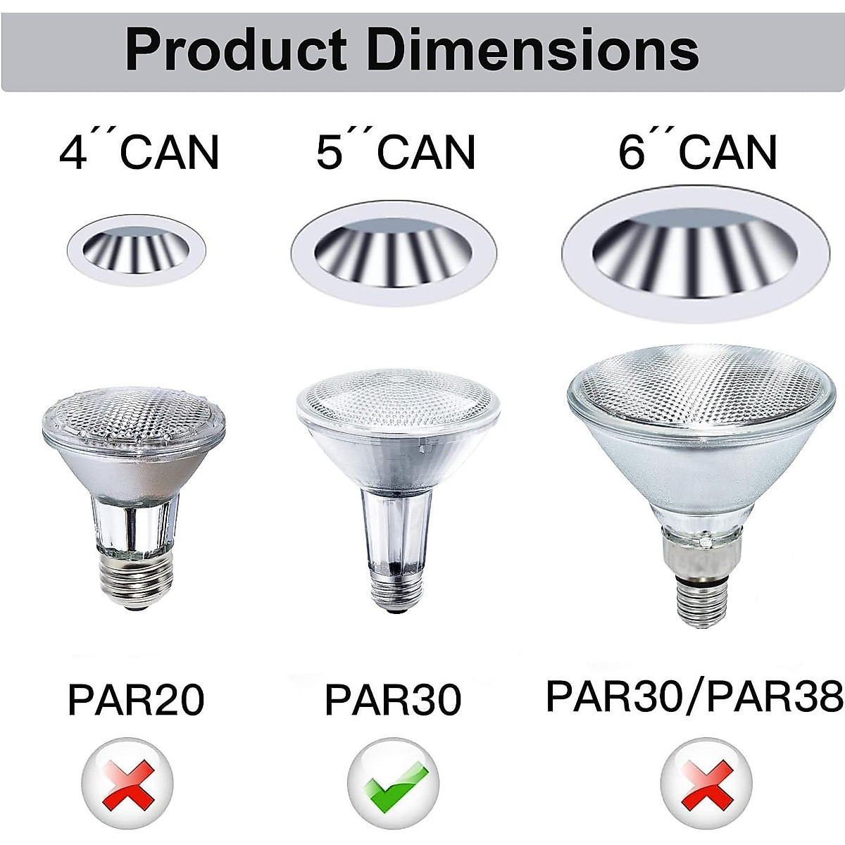 Ivyemons PAR30 Long Neck Halogen 60W 120V - 6 Pack PAR30 Flood Light Bulbs E26 Base, 60W PAR30 Dimmable 2800K Warm White, Long Lasting PAR30 Halogen Bulb for Tracking Light, Recessed Light