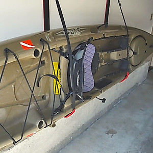 COR Surf Kayak Storage Rack | Premium Adjustable Padded Wall Straps for Kayaks, SUP Paddle Board & Surfboard for Indoor & Outdoor Storage