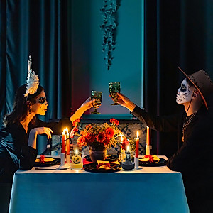 12 Pack Halloween Glass Votive Candles - Spooky Ghost, Pumpkin, and Witch Design - Decorative Halloween Tealight Candles for Home Decor, Parties, and Trick-or-Treating