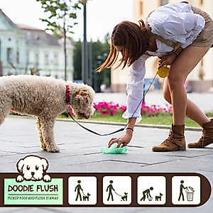 Doodie Flush™ Dog Poop Bag (Box of 50 poop bags for dogs) Flushable 100% Environmentally Friendly Compostable Biodegradable Pet Waste Bags, Extra Thick & Strong, Biodegrades In Seconds with Water