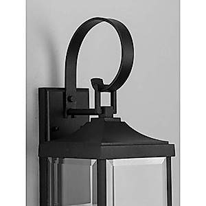 Gibbes Street Collection 2-Light Clear Beveled Glass New Traditional Outdoor Medium Wall Lantern Light Textured Black