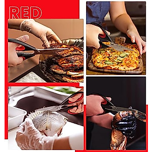 Astercook Heavy Duty Kitchen Shears with Serrated Blade, Ergonomic Handle - For Poultry, Herbs, Vegetables