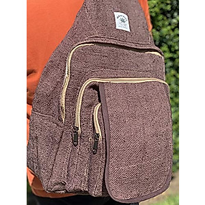 Unique deasign Himalaya Hemp Sling Backpack Hippie Backpack Festival Backpack Hiking Backpack 100% Hemp|100 VEGAN| FAIR TRADE | Handmade with Love.