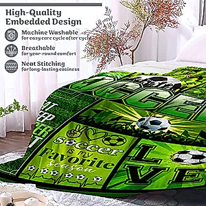 Soccer Blanket Gifts for Boys Men & Kids Teens Adults - Ultra Soft Warm Flannel Throw Blankets - 50"x40"