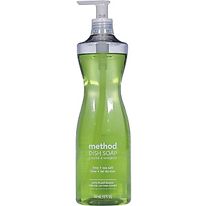 Method Dish Soap, Lime + Sea Salt, Biodegradable Formula, Tough on Grease, 18 Fl Oz (Pack of 1)