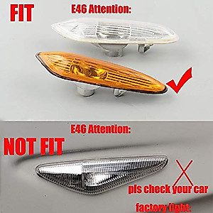 csslyzl Dynamic Amber LED Side Marker Light Sequential Blinker Turn Signal Lamp Assembly Replacement For BMW E82 E87 E90 E91 E92 E93 E60 E46 E83 X3 E53 X5 335i 328i 330i
