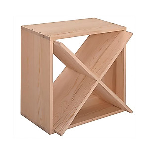 Justincity 24 Bottles of Modular Bamboo and Wood Wine Rack, Stackable Cube Wine Rack, Easy to Assemble, Suitable for Kitchen, Wine Cellar Storage Room and Bar