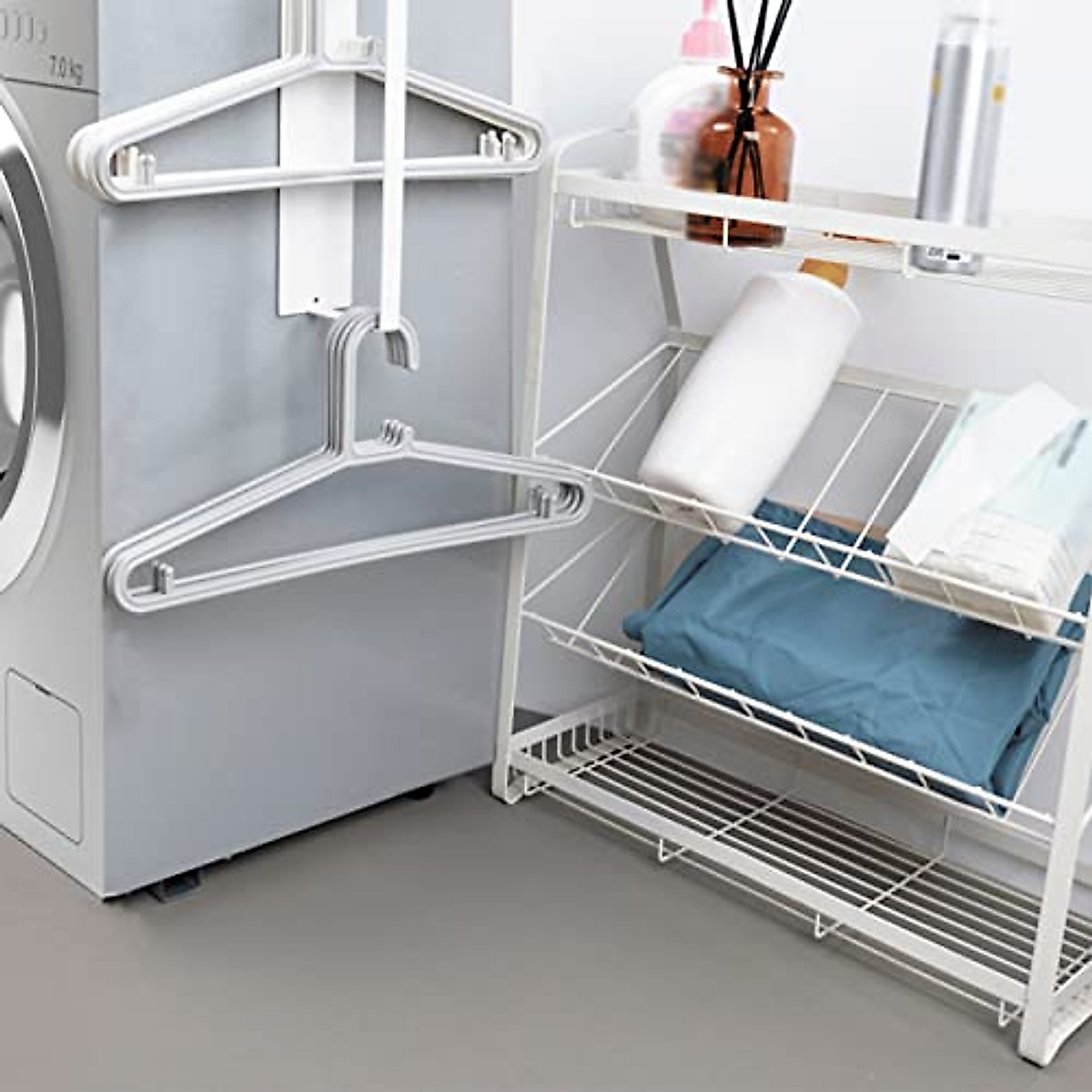 MISNODE Hanger Storage Rock Meral Iron Hanger Organizer 2x3x11 inches Steel Laundry Room Organization Metal Wall Mounted Hanger Laundry Organizer for Laundry Room