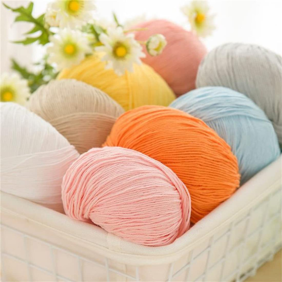2 Balls Knitting and Crochet Yarn Soft Touch & Comfortable for Baby Cotton Yarn for Knitting DIY Scarf Sweater Little Doll Thread Yarn 17-Blue