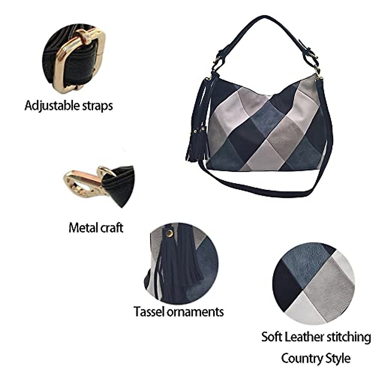 Ladies Large Colorful Hobo Bags Big Multicolor Boston Handbags Women Rainbow Retro 14 Tote Bag Pu Leather Striped Shoulder Purses