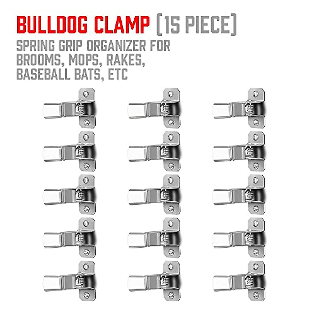 19-Piece Garden Tool Holder Set - Wall Mount Shovel Holder, Broom Holder, Rake Holder, Garage Hook & Tool Holder Set, Garage Organizer, Wall Organizer, Utility Storage, Utility Hanger Clips & U-Hooks