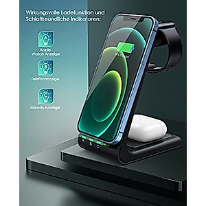 Wireless Charging Station,3 in 1 Fast Charging Station,Wireless Charger Stand for iPhone 13/12/11 Pro Max/X/Xs Max/8/8 Plus, AirPods 3/2/pro, iWatch Series 7/6/5/SE/4/3/2, and Samsung Phones