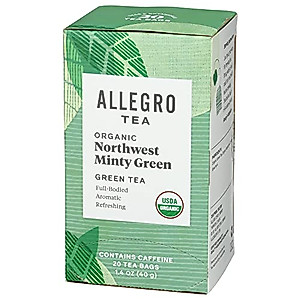 Allegro Tea, Organic Northwest Minty Green Tea Bags, 20 ct