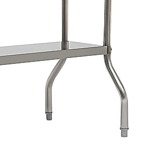 Fetcoi Folding Commercial Worktable Workstation, Stainless Steel Table for Prep & Work, 48 x 25 x 33.5 Inch Heavy Duty Folding Table Work Table for Kitchen Restaurant, 1100 lbs Load