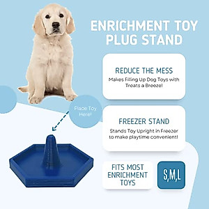 Freezer Holder & Packing Stand Compatible with Kong Dog Toys & Other Enrichment Toys | Enrichment Prep Stopper Stand Accessory for Dogs | Made in USA (Blue XL, XXL)