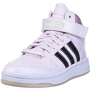 adidas Women's Postmove Mid Basketball Shoe, Almost Pink/Silver Metallic/Magic Mauve, 7