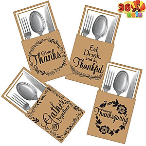 JOYIN 36 Thanksgivng Turkey Cutlery Decorative Utensil Holder for Autumn Fall Harvest Party Favor Supply Dinner Table Decor.