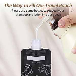 PACKISM Travel Pouches for Toiletries - 12 Pack Leak Proof 3oz TSA Approved Travel Squeeze Pouches,Stand Up Liquid Travel Containers for Shampoo Conditioner Lotion Body Wash