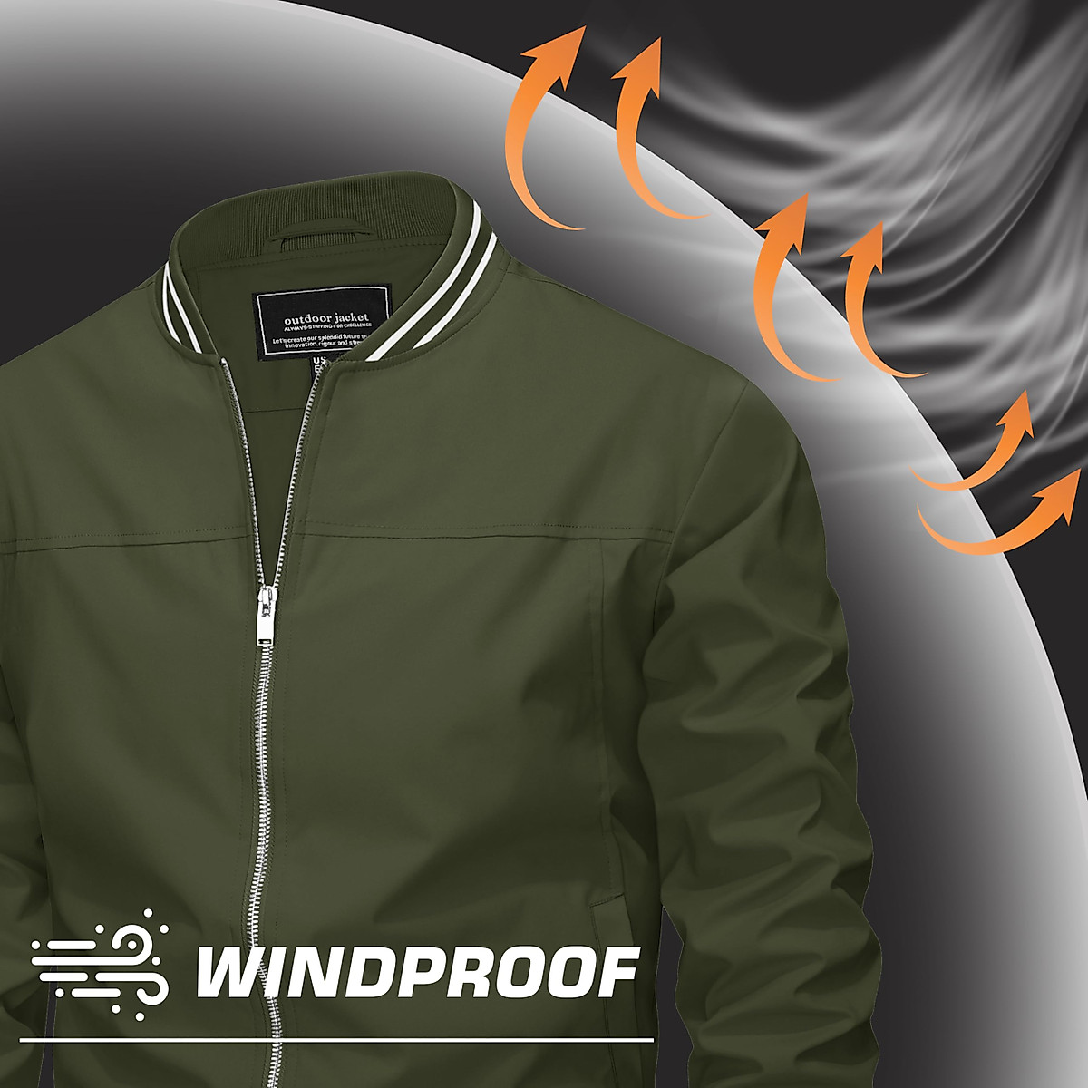 MAGNIVIT Lightweight Jackets for Men Black Jackets Bomber Jackets Men Baseball Jacket Mens Windbreaker Flight Jackets