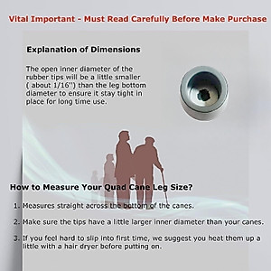 Walker Rubber Tips Replacement 1 Inch Heavy Duty Steel-Reinforced Rubber Tips for Walkers Commodes Shower Chairs Walking Canes, Essential Walker Feet Accessories for Seniors