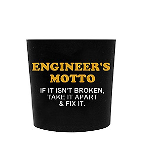 Funny Guy Mugs Engineer's Motto If It Isn’t Broken Take It Apart & Fix It Travel Tumbler With Removable Insulated Silicone Sleeve, Black, 16-Ounce