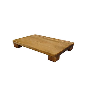 Foot Stool, 2" Tall, Poplar, (Made in The USA) (2" Tall Sq Legs, Maple Stain)
