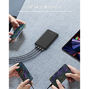 Charmast USB C Power Bank, 26800mAh Portable Charger USB C, Slim Thin 3A High-Speed Battery Pack Type C with 3 Input & 4 Output Compatible with iPhone, iPad, Samsung, Pixel More