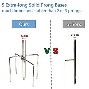 HOME RIGHT Bird Feeder Pole,30 to 62 inch Adjustable Shepherds Hook Heavy Duty 5 Prong Metal Hanger Hook Garden Plant Hooks for Wedding Decoration(1 Pack)