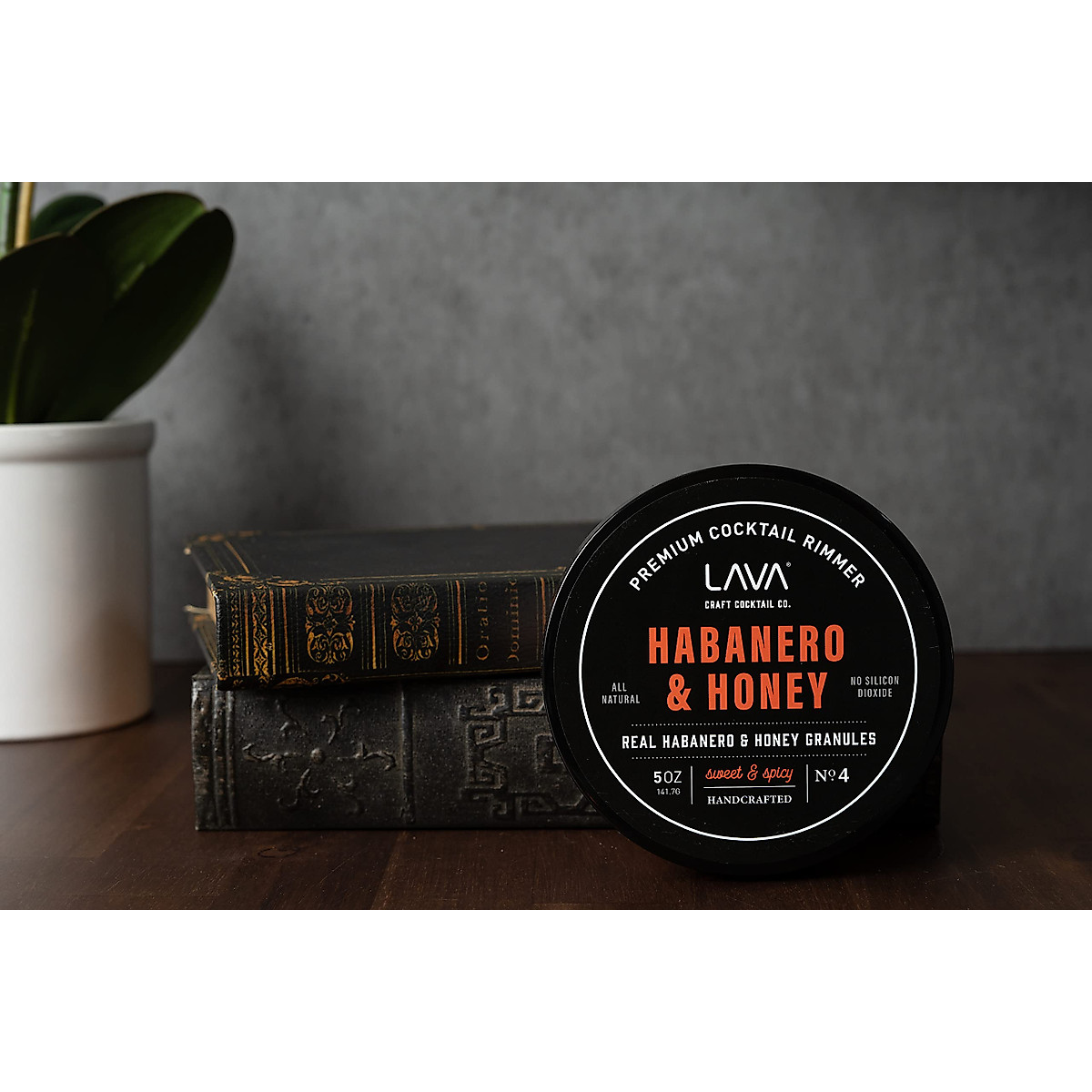 LAVA Premium Habanero & Honey Cocktail Rimmer, All Natural Rimmer Seasoning, Sweet & Spicy, No Silicon Dioxide, with Easy Screw-On Lid - 5oz