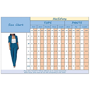 HuiSiFang Business Suit Set for Women Office Outfits Blazer Jackets + High Waist Straight Leg Pants