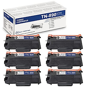 Ultra High Yield 6 Pack Black TN890 TN-890 Compatible Toner Cartridge Replacement for Brother HL-L6250DW L6400DW L6400DWT MFC-L6750DW L6900DW Printer Ink Cartridge