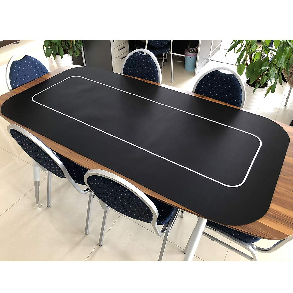 Yuanhe 70" x 35" Portable Rectangle Sure Stick Rubber Foam Poker Table Top Layout Poker Mat (Black)