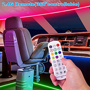 LED Boat Lights Strip 33FT, IP67 Marine LED Strip Pontoon Boat Light App Control, 12V RGB Waterproof Boat Interior Light, Night Fishing Lighting for Bass Boat, Kayak, Jon Boat, Cabin, Deck