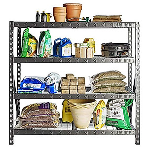 77" Wide Heavy Duty Rack with Four 24" Deep Shelves