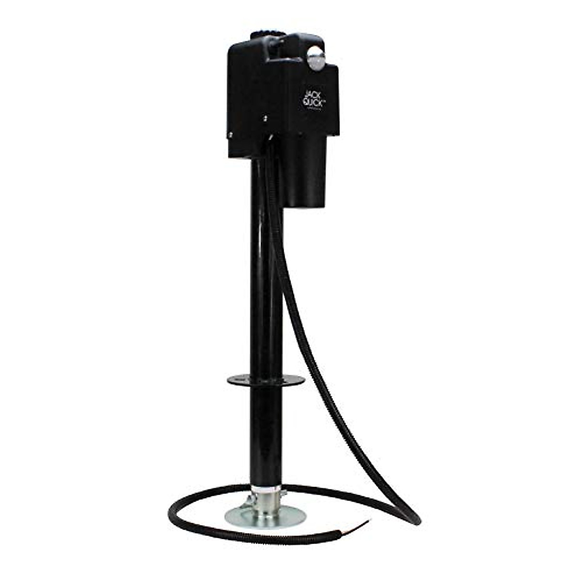 Quick Products JQ-3500B Power A-Frame Electric Tongue Jack with LED Work Light and Permanent Ground Wiring for Camper Trailer, RV - 3,650 lbs. Capacity (Higher then Standard 3,500 lbs. Jack!), Black