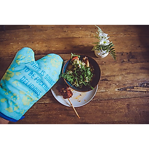This is Going to Be F*cking Delicious Oven Mitt Funny Cooking Chef Graphic Baking Glove Funny Graphic Kitchenwear Funny Food Novelty Cookware Multi Oven Mitt