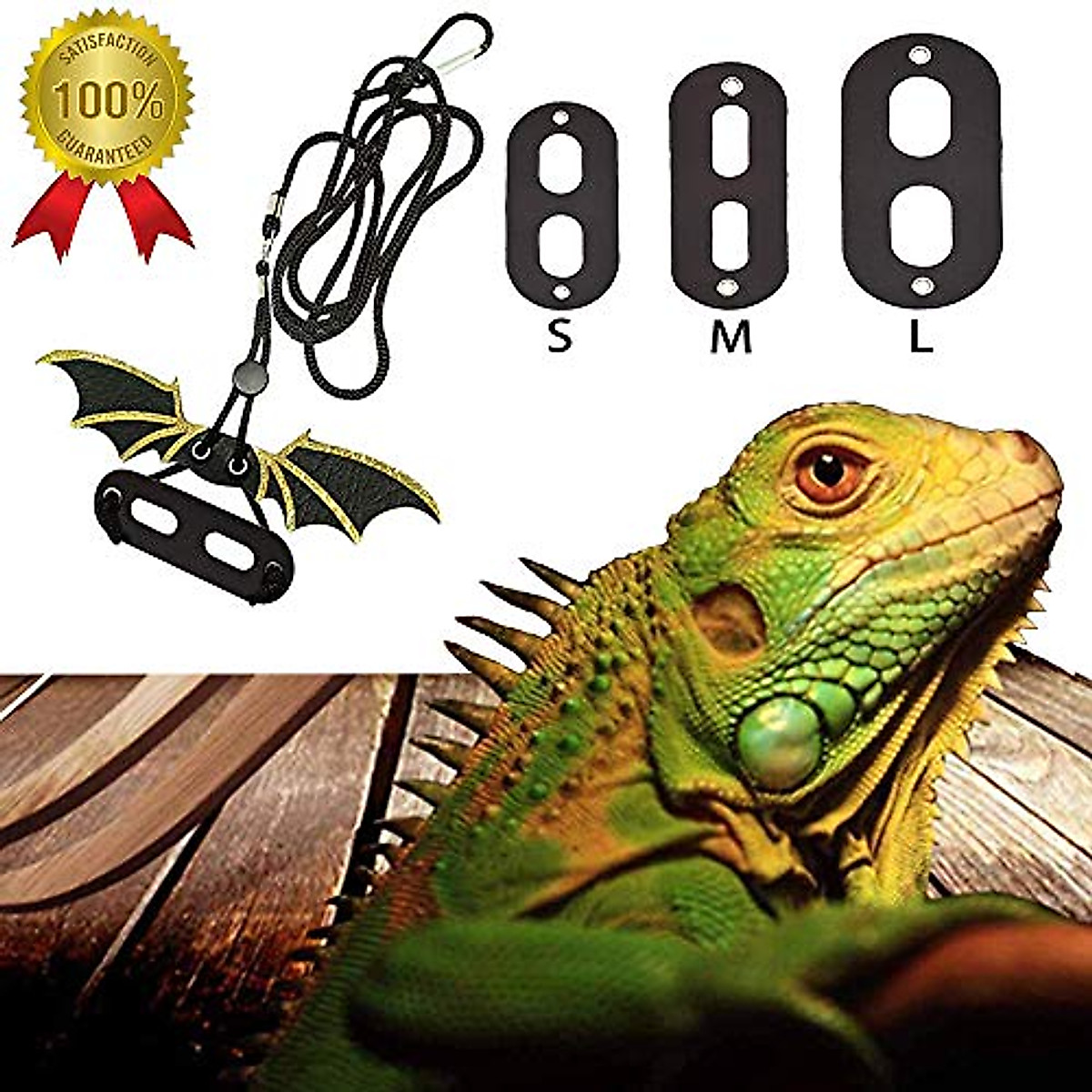 Lizard Dragon Wings Harness Bearded Dragons Leash 3 Pack Reptile Harness Gecko Adjustable Leather Leopard Gecko Leash Small Medium Large
