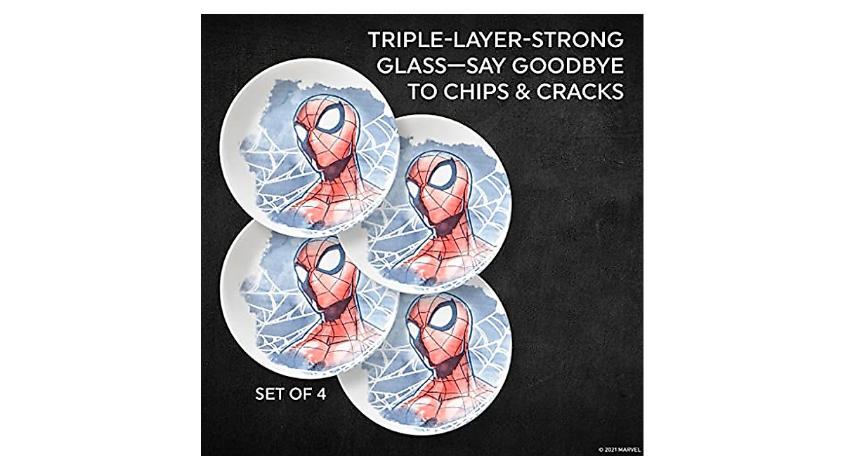 Corelle Spider-Man Salad Plate Set - 4-Piece Round Plates
