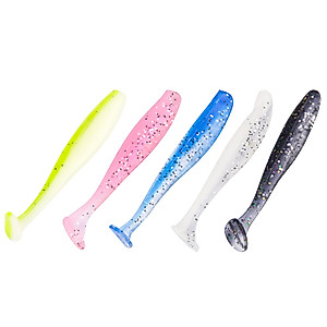 25PCS Soft Paddle Tail Fishing Swimbaits Lures,Fishing Baits Kit for Fishing Bass Trout Redfish Freshwater Saltwater with Tackle Box