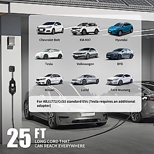 TopAutoGear Electric Vehicle Charger 50 Amp,Level 2 Portable EV Charging Station with 25 FT Cord Super Fast Car Charging Station, NEMA14-50, Compatible Indoor/Outdoor EVSE SAE J1772