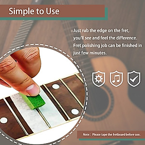 Baroque Fret Erasers 180 & 400 & 1000 Grits, Guitar Fret Polishing Abrasive Rubber Blocks, Set of 3 Grits