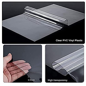 Clear PVC Desk Chair Mat Home Tile Floor Protector Mat,Thick 1.5/2mm, 60/80/90/100/120cm Wide,Office Chair Mat Desks Mats Non Slip PVC Transparent Rectangle Floor Protector Mat for Hard Floor,Made to