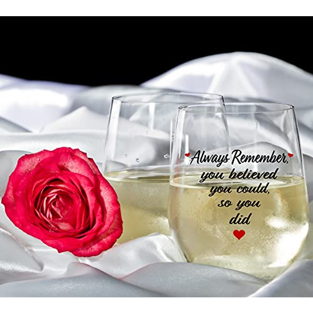 Always Remember Wine Glass - College Graduation Gifts For Her, Congratulations Gift For Women, 2022 Congrats Graduate Gift For Nurse, Doctor, Teacher, Grad Student - Unique New Job, Promotion Present